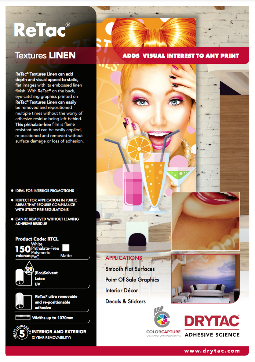 Drytac Retac Texture Vinyl for Wall, 6mil — Premier Colour