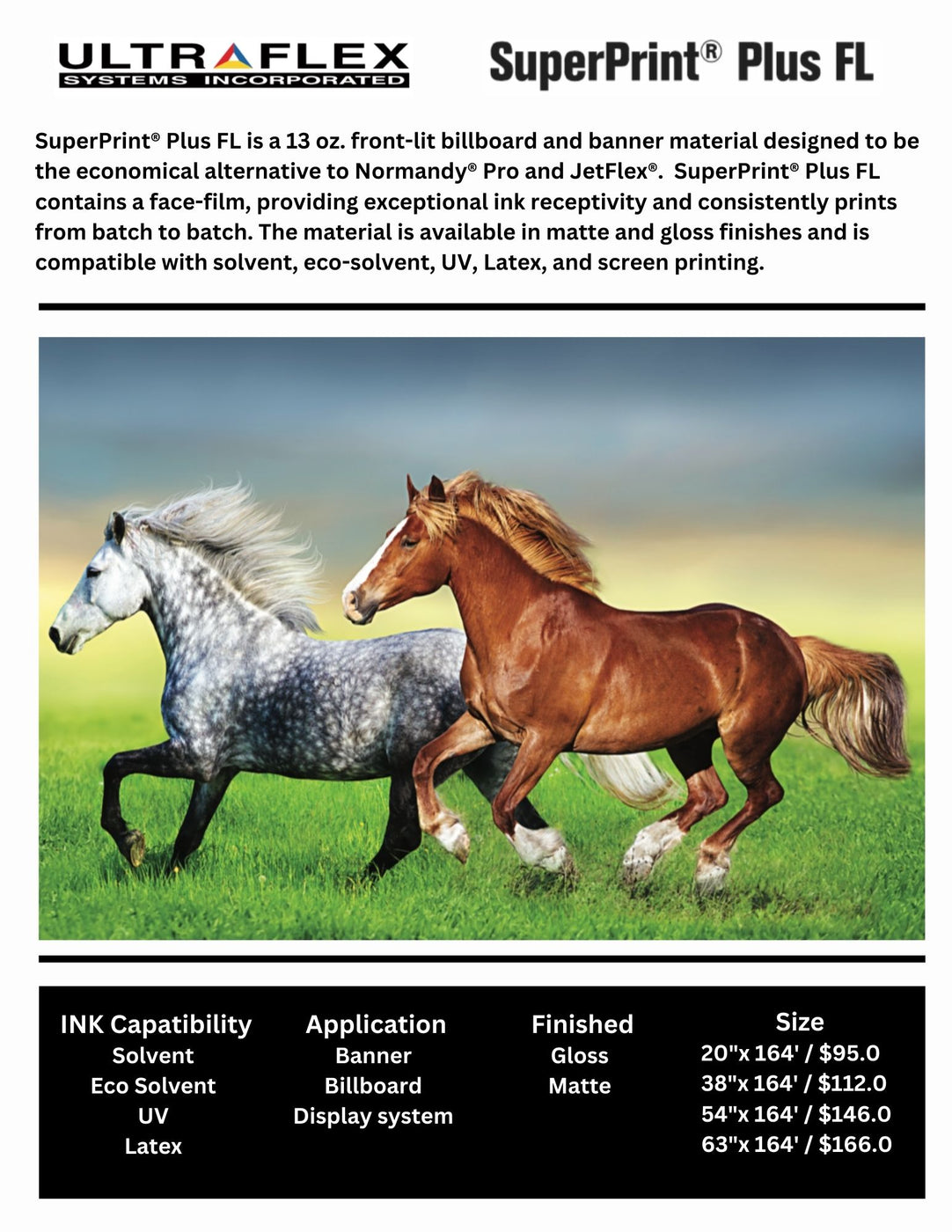 Ultraflex SuperPrint® Plus FL 13oz, Gloss/Matte — Premier Colour